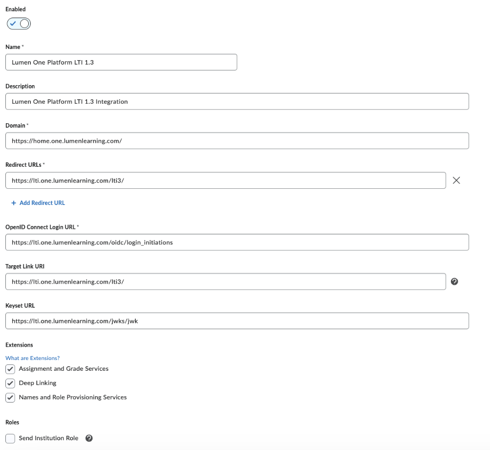 Lumen One Platform: D2L/Brightspace LTI 1.3 Integration